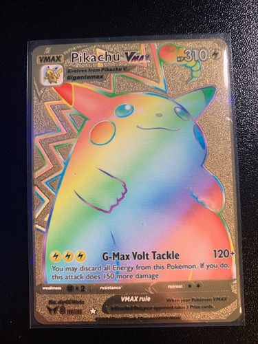 Pikachu VMAX Rainbow Gold Pokémon Card Collectible / 2020 Pokémon / 188 ...