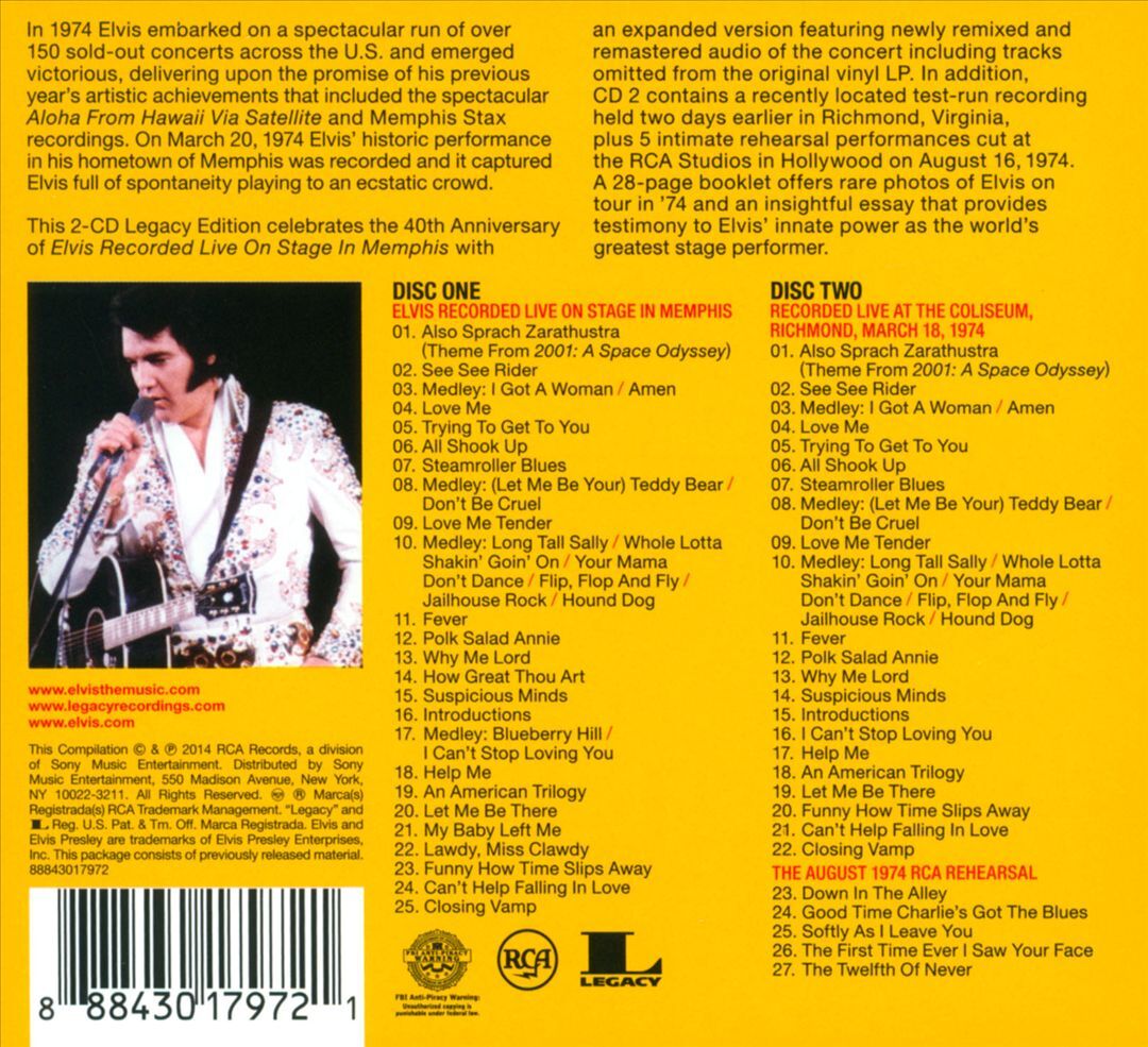 Stage Rehearsal Elvis Presley 233 Elvis Presley Cbs Foto's En