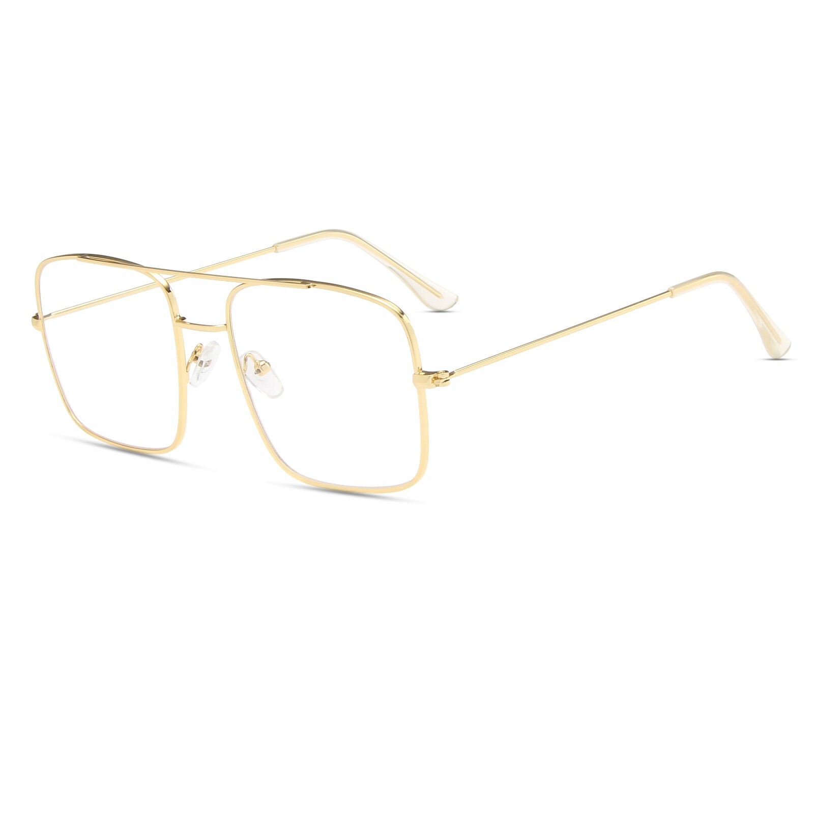Metal Frame Rectangle Clear Lens Fashion Glasses For Men Women | eBay UK