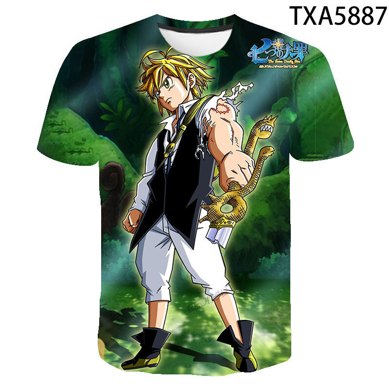 Cosplay The Seven Deadly Sins Meliodas King 3D T-Shirts Adult Kids Top ...