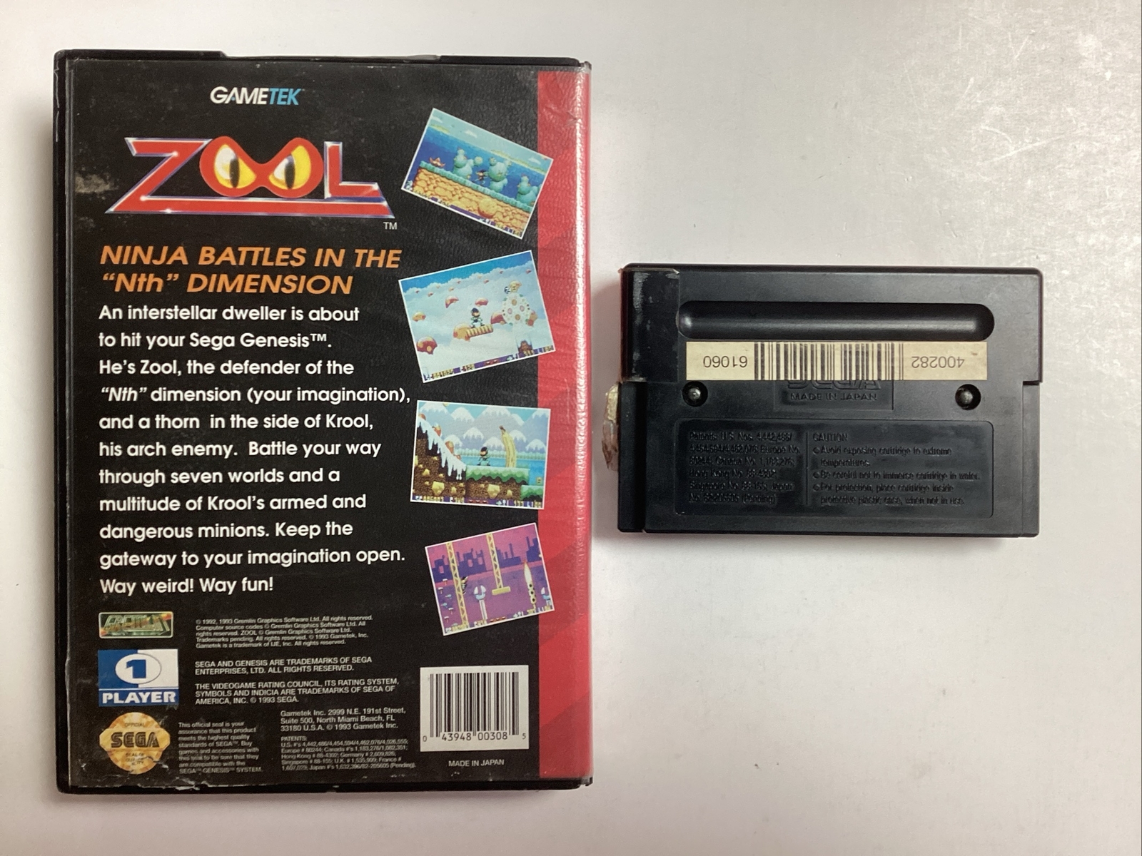 Zool: Ninja of the "Nth" Dimension- Sega Genesis Game and Case no ...