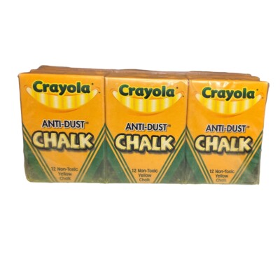 Vtg 2002 NOS Binney & Smith Crayola 1401 Yellow Anti-Dust Chalk 12/12ct ...