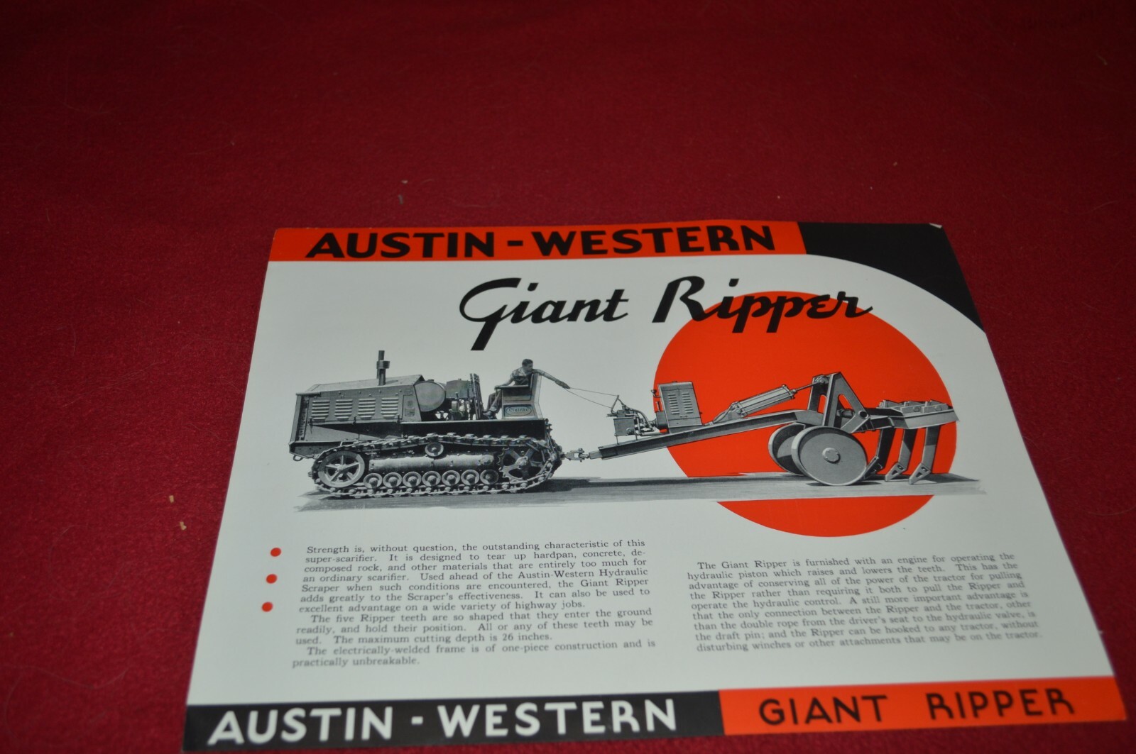 Austin Western Giant Ripper From 1936 Dealer's Brochure DCPA11 | eBay