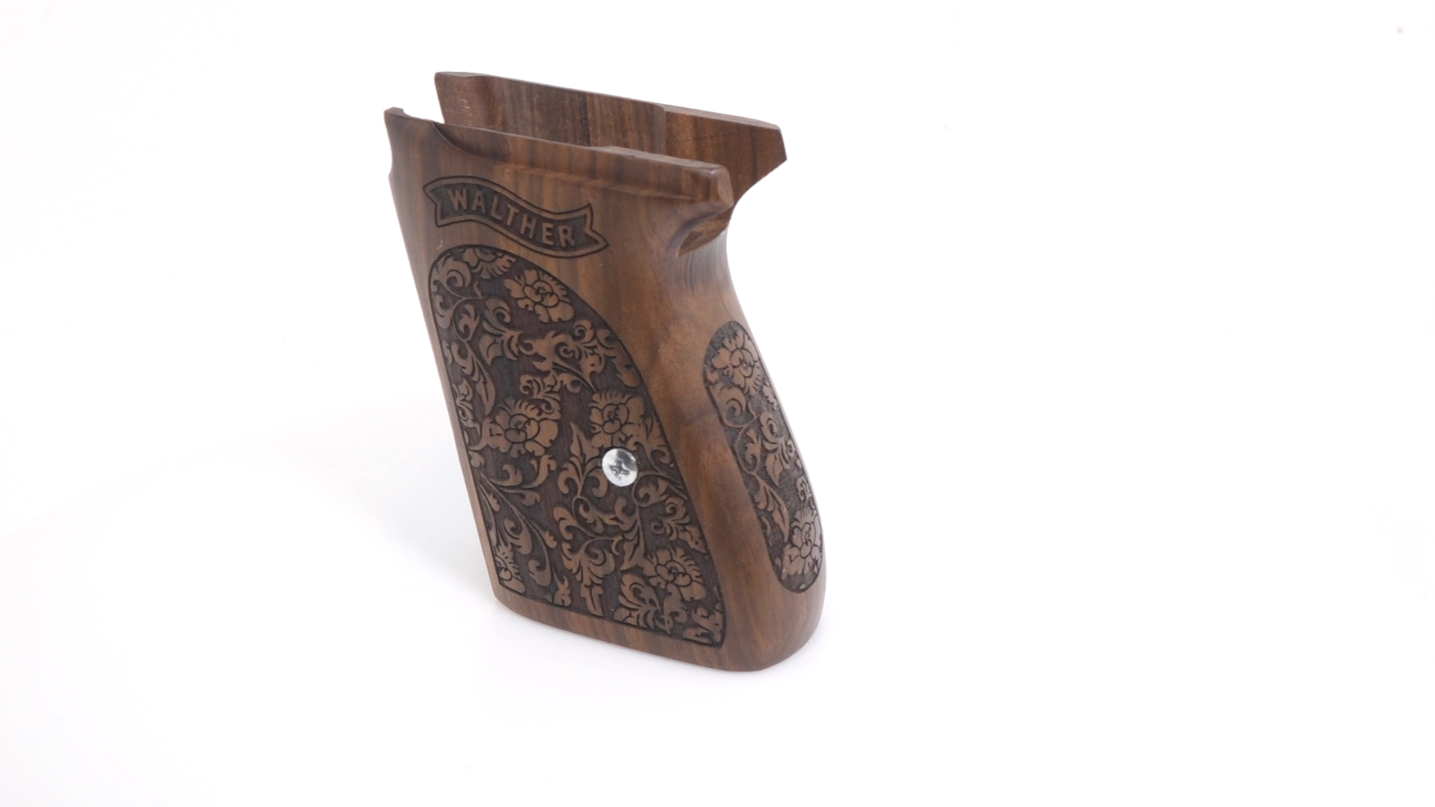 Walther PPK wraparound walnut grip/grips custom design "flora-2 & logo ...