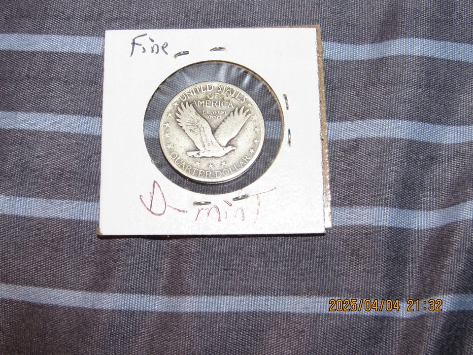 Silver SLQ 1929 d Denver Mint Standing Liberty Quarter Fine to Very ...