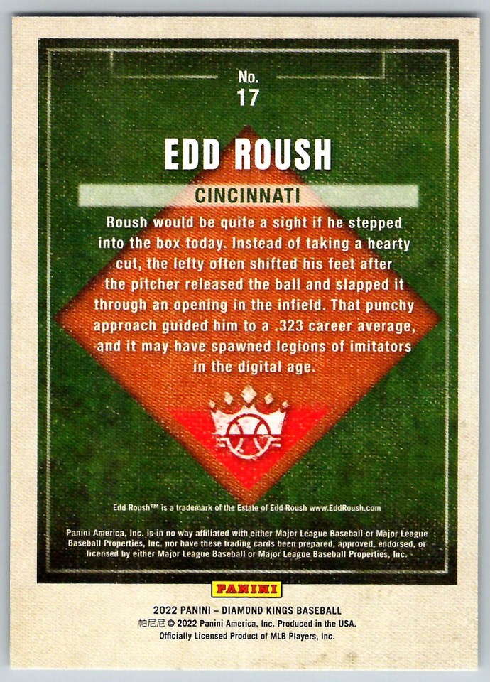 2022 PANINI DIAMOND KINGS EDD ROUSH CINCINNATI REDS #17 | eBay