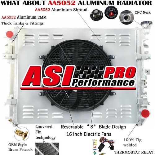 3 ROWS Radiator+Shroud Fan+Relay Fit 2009-2018 Dodge Ram 1500 2500 3.7 ...