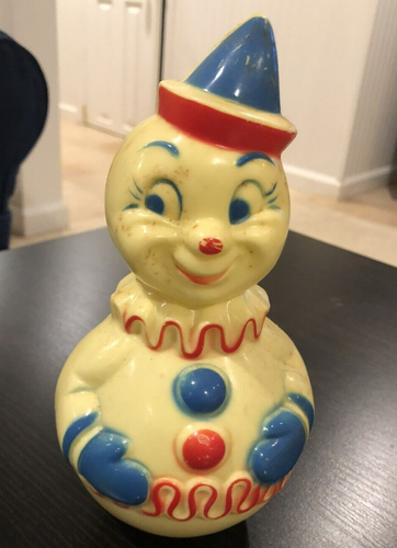 Vintage Roly Poly Musical Toy Clown Molded Plastic | eBay
