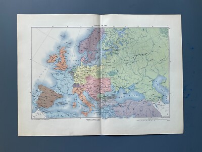 CARTE EUROPE EN 1883 ATLAS MARGA BE 1885 | eBay