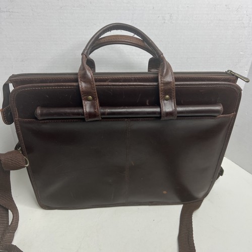 VTG Pelle Studio Brown Leather Laptop Shoulder Bag Office Messenger ...