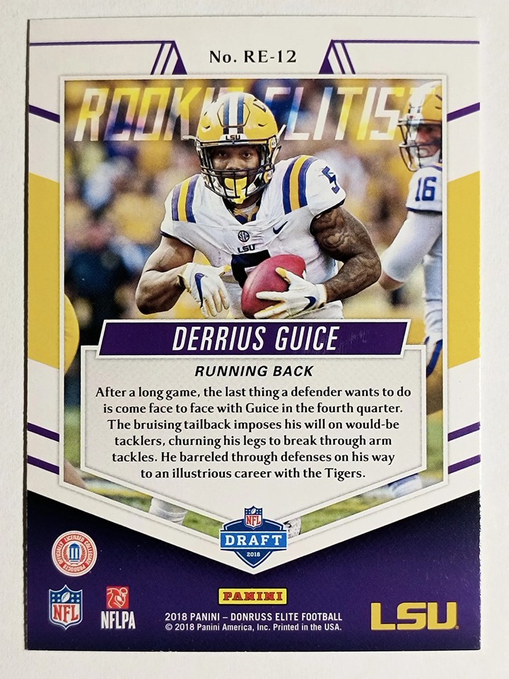 2018 Elite Rookie Elitist #12 Derrius Guice | eBay
