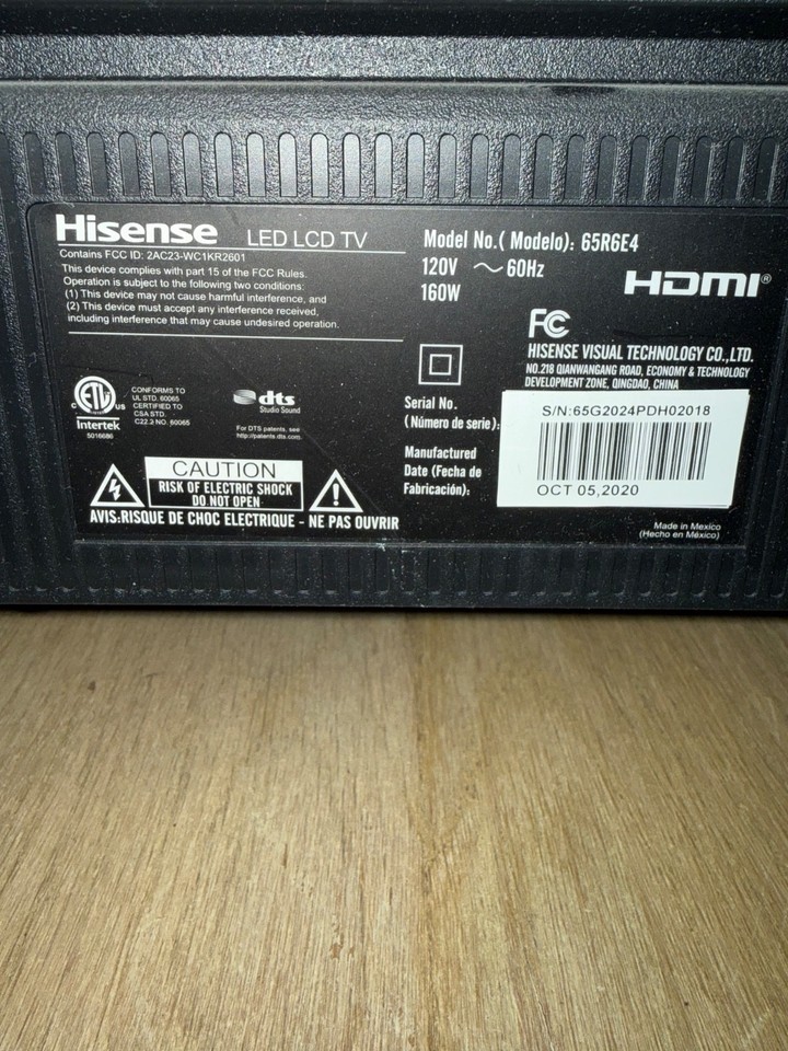 Hisense 65R6E4 65 inch 4320p CRT Smart TV 888143009551| eBay