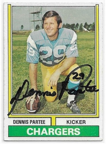 DENNIS PARTEE Autographed Signed 1974 Topps card #503 San Diego ...