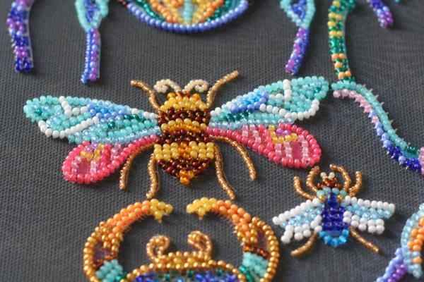 Bead embroidery kit Beetles needlework kit Art canvas beadwork pattern ...