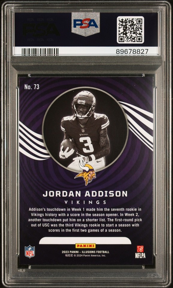 Jordan Addison 2023 Panini Illusions Retail #73 Rookie Card PSA 10 | eBay