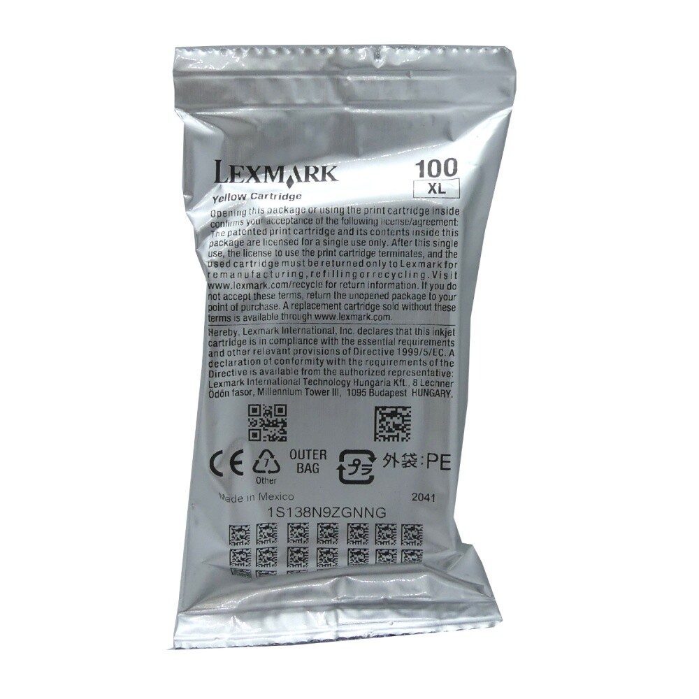 Original Lexmark Return Ink 100 XL Yellow for S 400 500 600 Blister ...