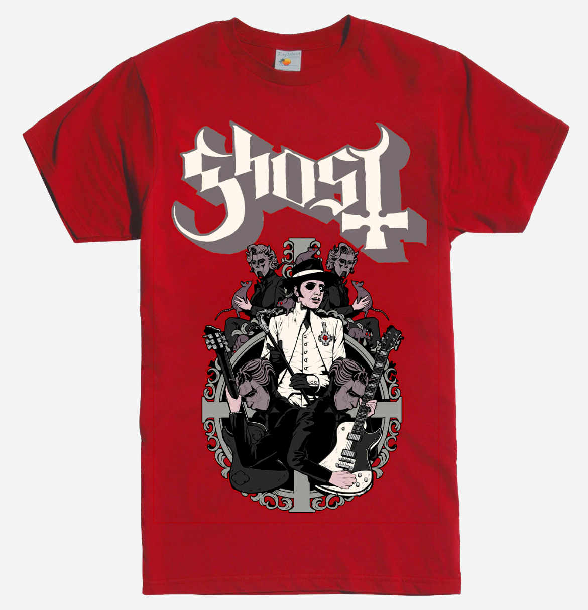 Ghost BAND CARDINAL COPIA PAPA T-Shirt Red NEW Metal Band 100% ...