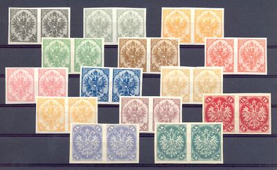 AUSTRIA-BOSNIA HERZEGOVINA MI#10/23 PAIRS IMPERF... ** MNH -VF -OLD ...