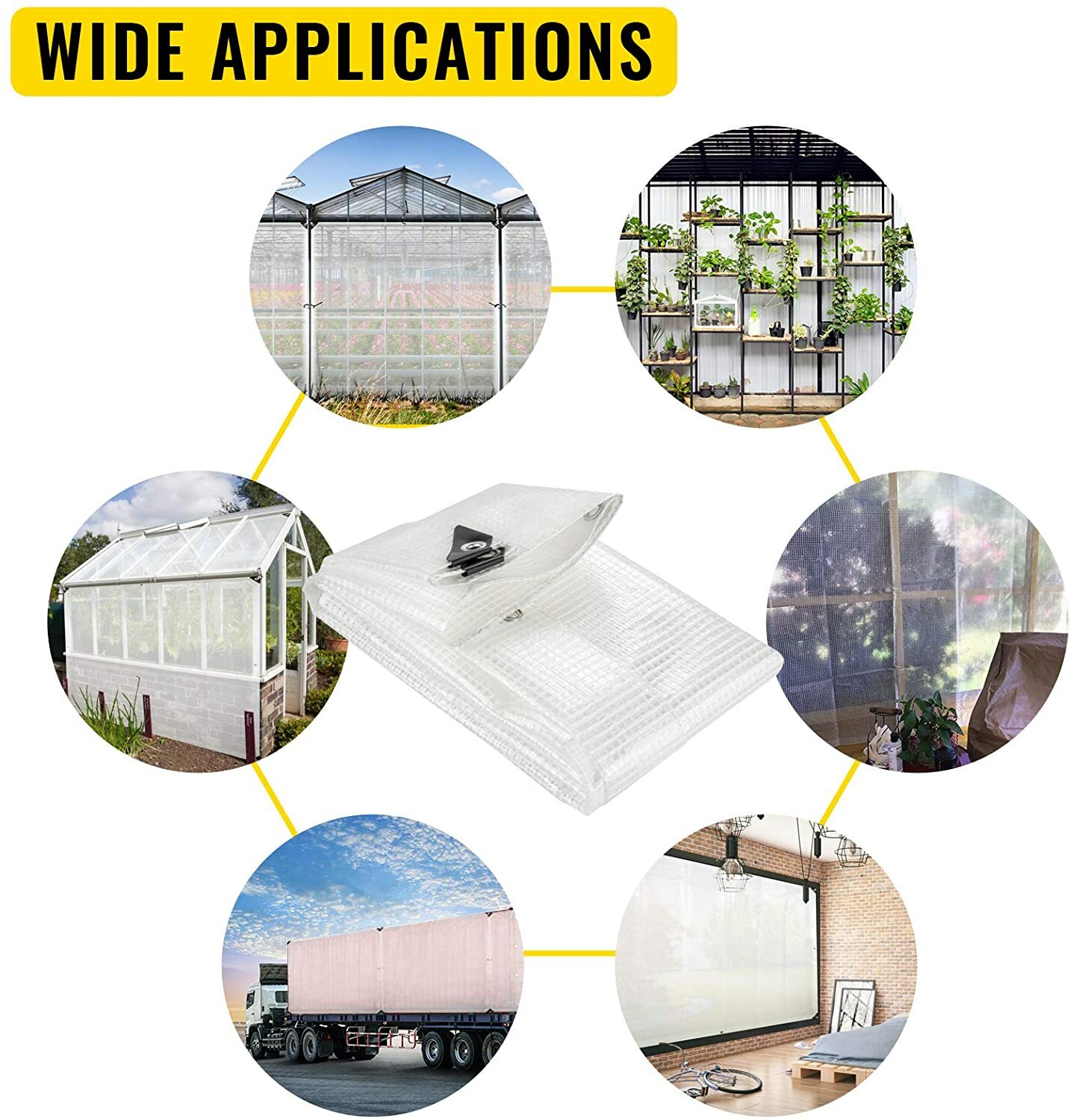 Clear Heavy Duty 14 mil Poly Tarp Tarpaulin Greenhouse Nursery Garden ...