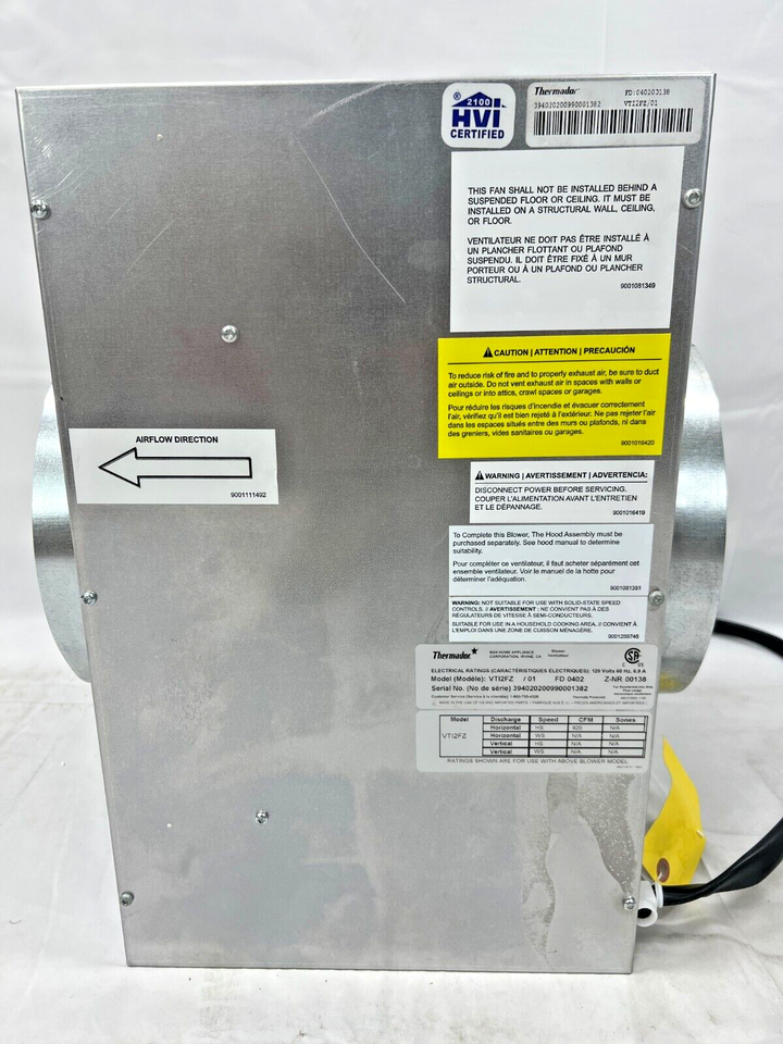 New Thermador VTI2FZ - 1001 CFM Inline Blower Custom Insert Range Hood ...