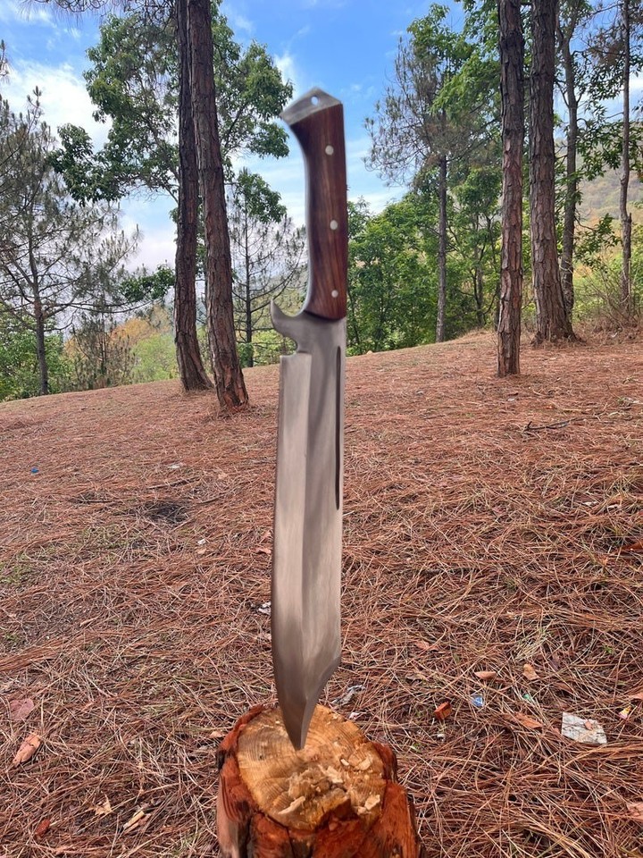 Custom Handmade Carbon Steel Blade Survival Machete Sword| Hunting ...