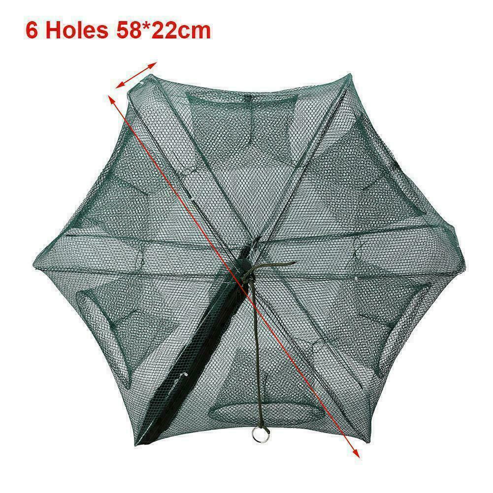 Foldable Fishing Shrimp Fish Crab Yabbie Bait Net Trap Cast Dip Cage 6 ...