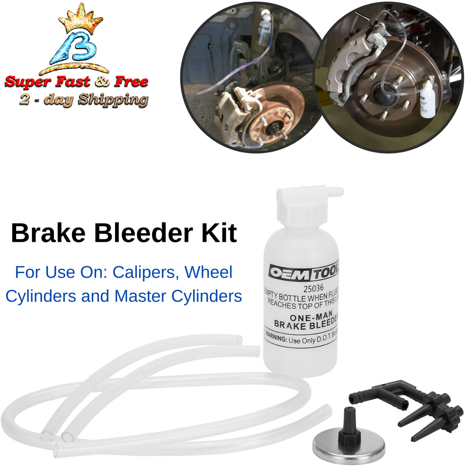 Auto Car Brake Line Bleeding Bleeder Flush Tool Kit System Universal ...