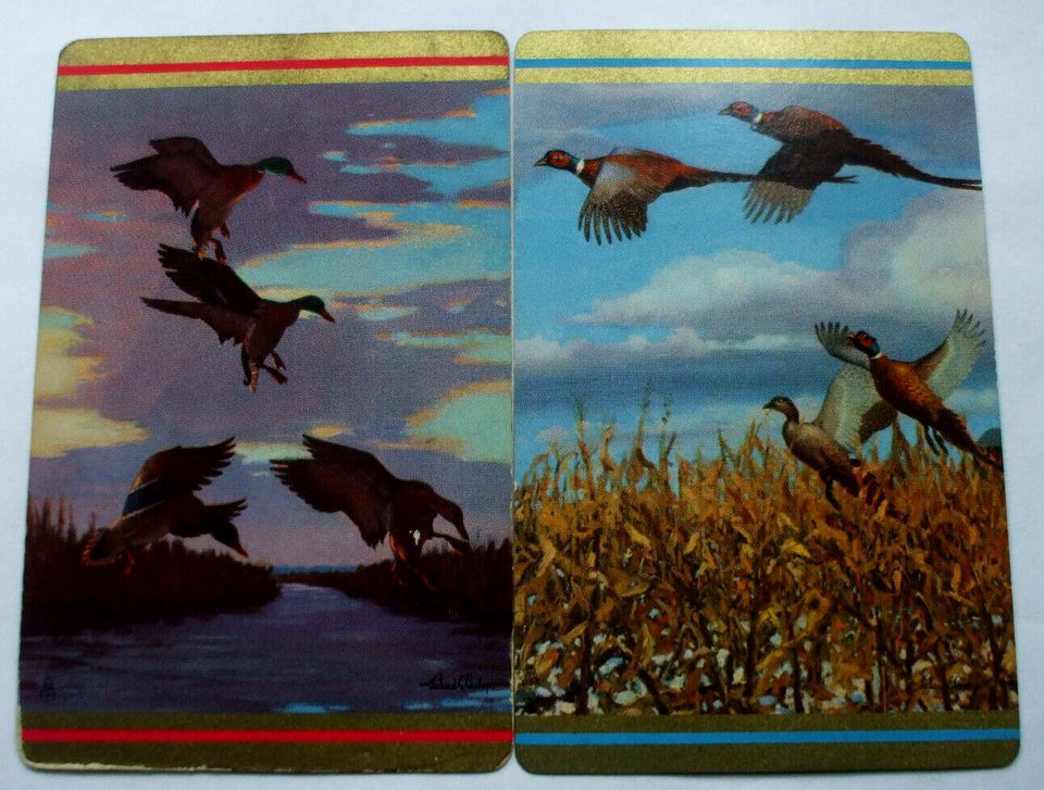 2 Single Vintage Swap Playing Cards Redislip JOKERS Birds Ducks ...
