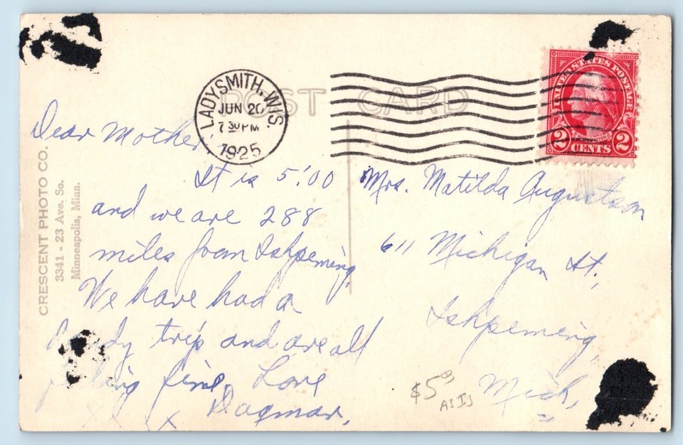 Ladysmith Wisconsin WI Postcard RPPC Photo High School Building c1940's ...