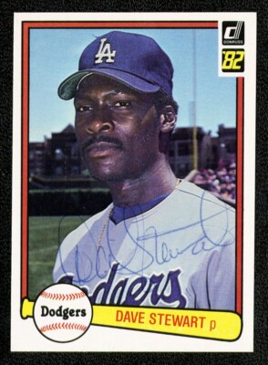 1982 DONRUSS 410 DAVE STEWART AUTOGRAPHED SIGNED FULL VINTAGE AUTO RC ...