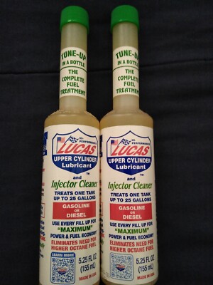2 Lucas Oil Injector Cleaner 5.25oz Fuel Treatment Gasoline & Diesel ...