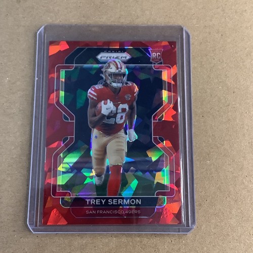 2021 PANINI PRIZM RED CRACKED ICE TREY SERMON RC 49ERS ROOKIE CARD #354 ...