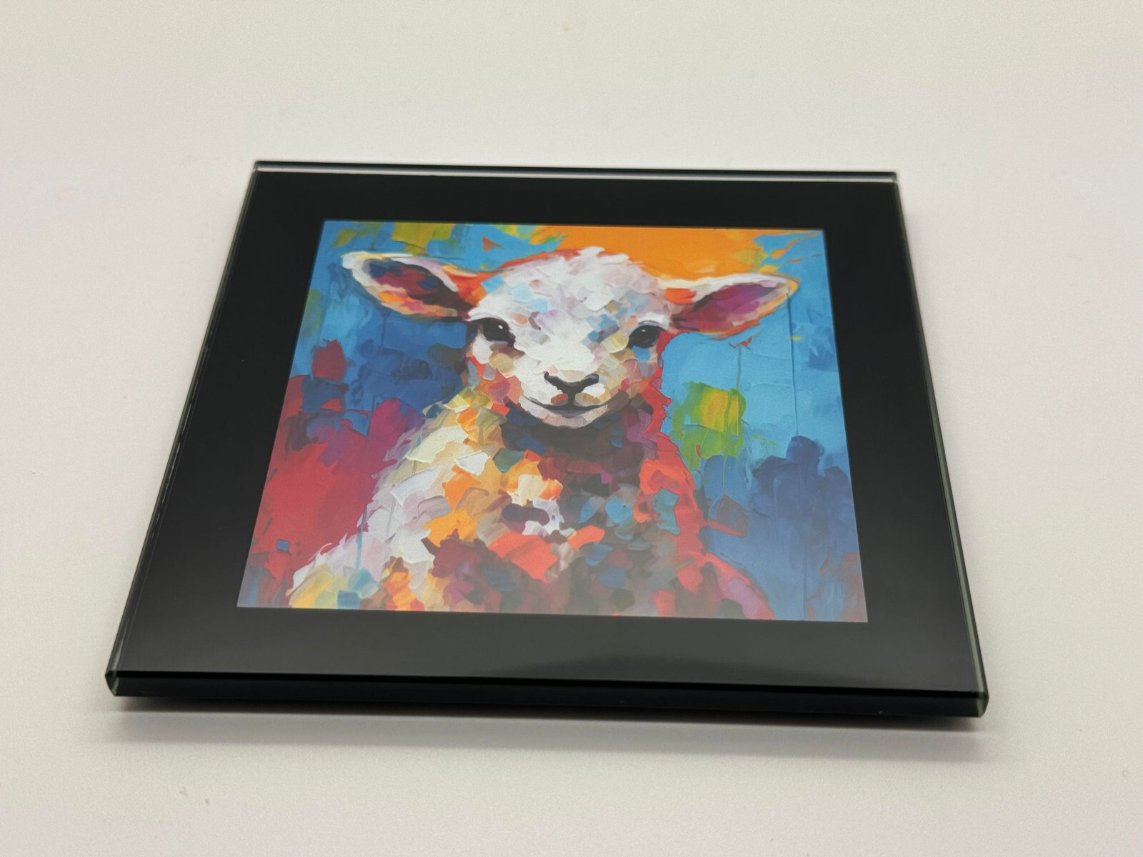 Colourful Lamb Sheep Glass Coaster - Colourful design - Coffee Drinks ...
