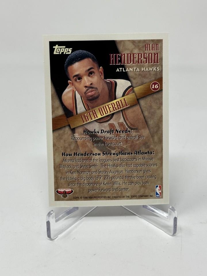 1995-96 Topps Basketball Alan Henderson NBA Draft Rookie RC Card #16 | eBay