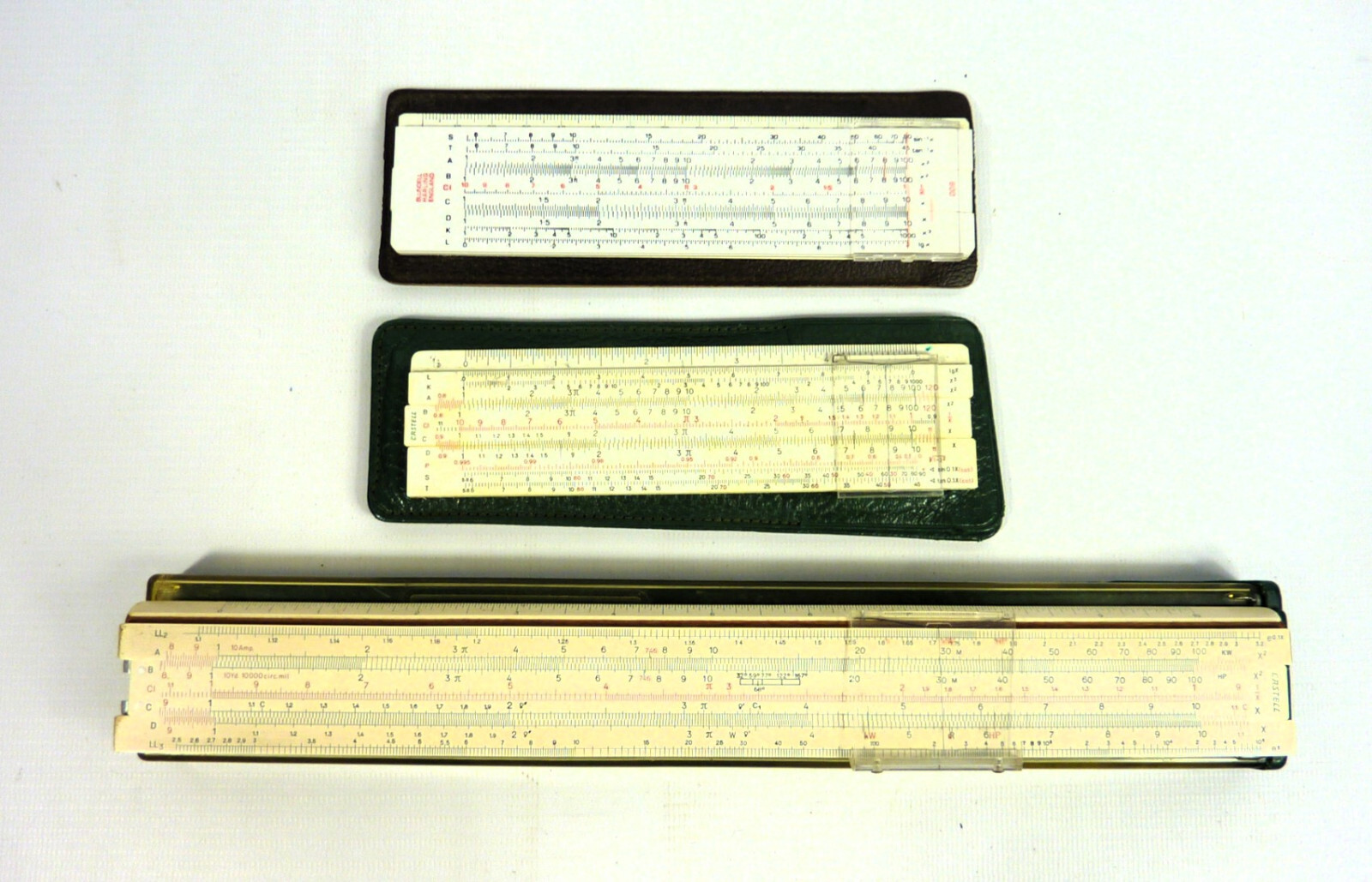 3 Vintage Cased Slide/Scale Rulers Faber Castell/Mackie | eBay
