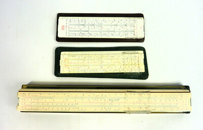 3 Vintage Cased Slide/Scale Rulers Faber Castell/Mackie | eBay
