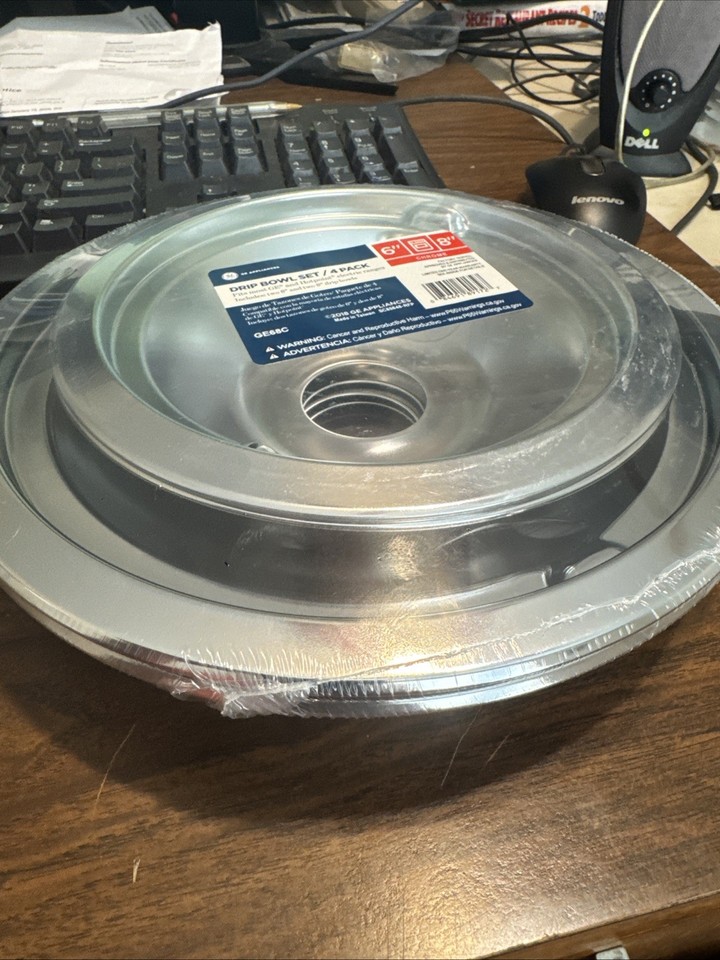 NEW GENUINE OEM GE Drip Bowl 4 Pack (2x 6" and 2x 8") GE68C GE68CC ...