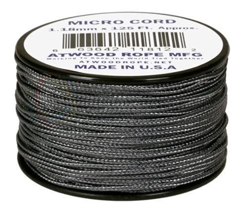 Graphite Micro Cord Rope 1.18Mm X 125Ft 100Lb Test Lightweight Usa Made ...