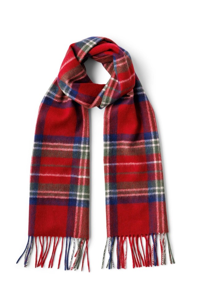 Fishers Finery Women's 100% Pure Cashmere Luxurious Scarf (Red Nvy ...