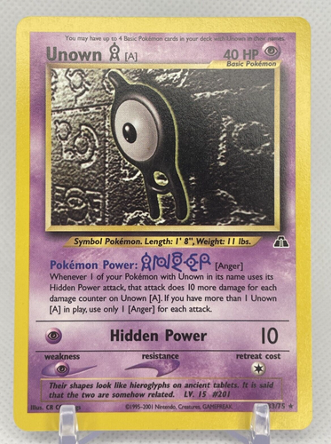 Unown A 33/75 Neo Discovery - Pokemon TCG - Non Holo Rare - LP+/NM- | eBay