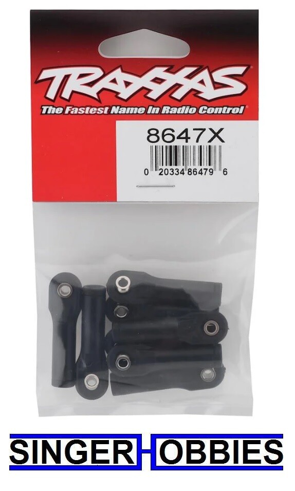 Traxxas 8647x Rod ends heavy duty push rod (8) assembled with hollow ...