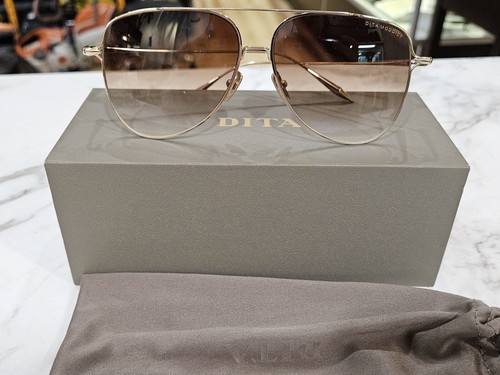 Authentic DITA Moddict DTS144-A-02 White Gold w/Brown Lens Sunglasses | eBay