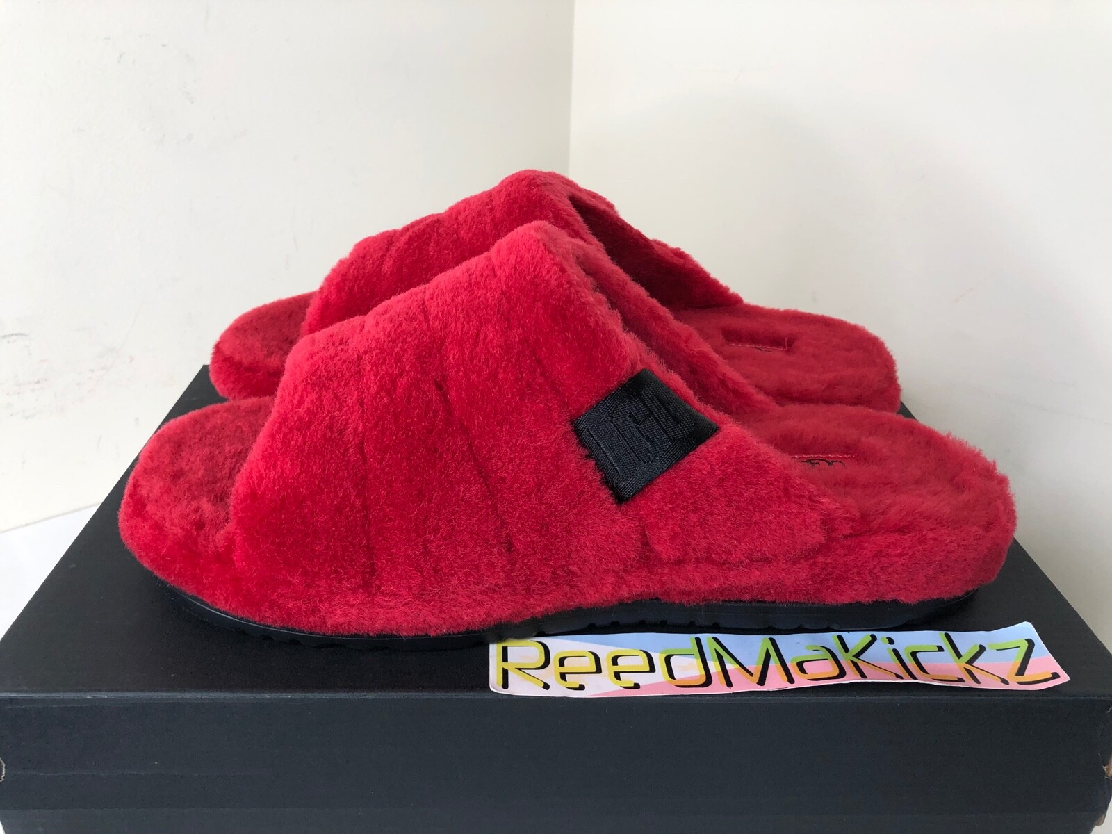 UGG Fluff You Slippers Sandals Samba Red MENS 1117473 | eBay