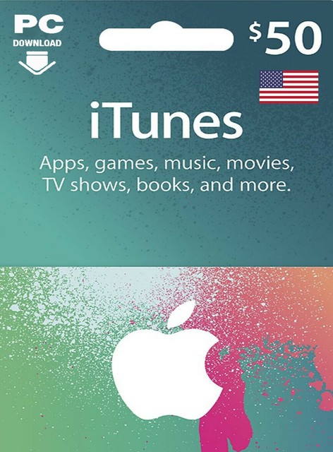 iTunes Gift Card $50 USD Key - $50 US Dollar Apple Store Code Gift Card ...