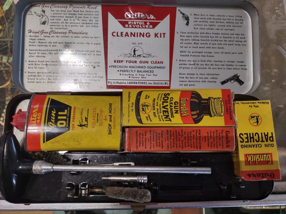 Outers Gunslick Revolver Cleaning Kit - .38 Cal, Original Tin Case ...