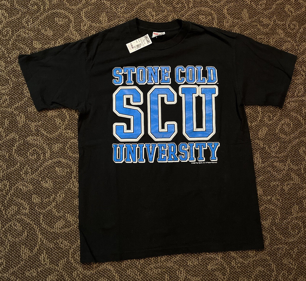 Vintage WWF 1998 STONE COLD UNIVERSITY Wrestling T-Shirt L WWE 3:16 NWT ...