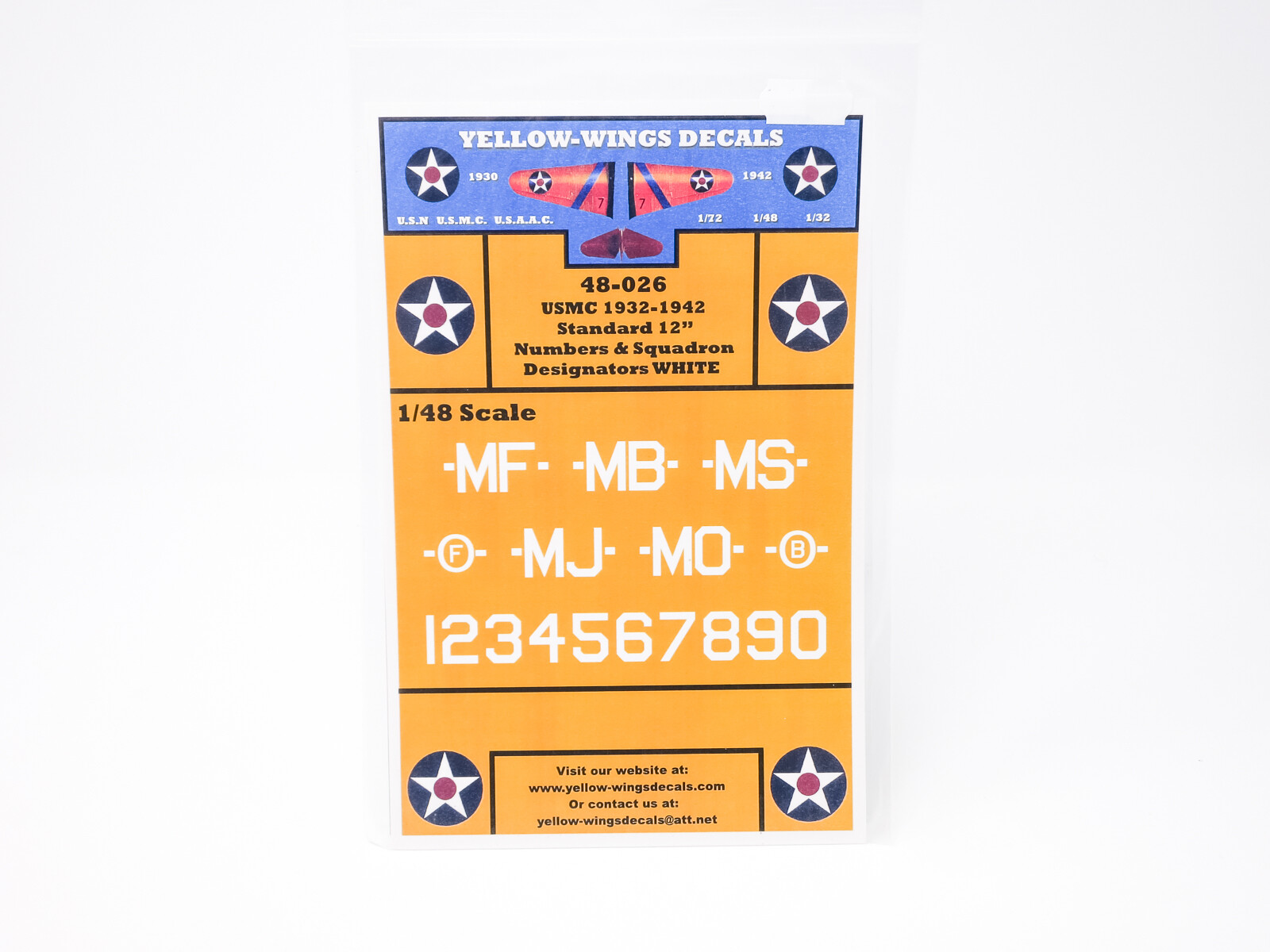 1/48 Yellow-Wings Decals USMC 1932-1942 12" Numbers & Designators ...