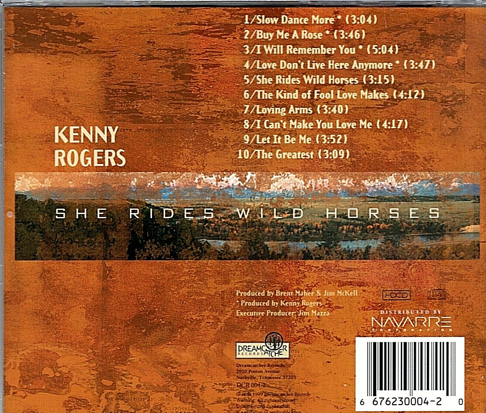 She Rides Wild Horses by Kenny Rogers (CD, May-1999, Dream Catcher ...