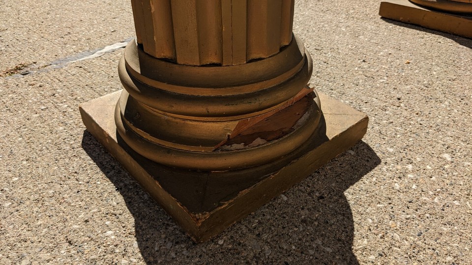 Rare Antique Monumental King Solomon's Gilt Masonic Columns Pillars ...