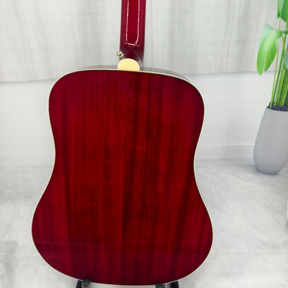 301 red Acoustic Guitar with Black Fretboard, 6 Strings, Rosewood Body ...